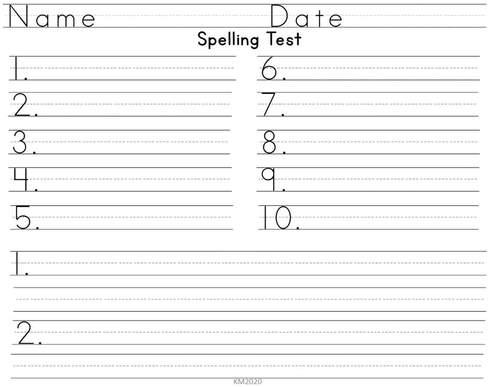 Seasonal Spelling Tests 10 Words by Kimberly Morrison | TpT