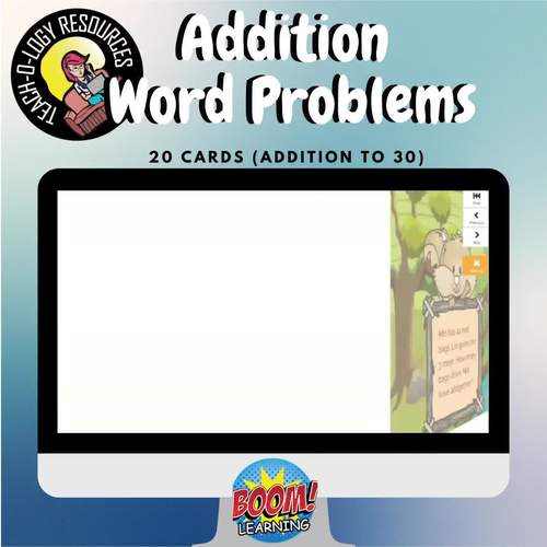 Addition Word Problems NO PREP(Distance Learning Digital BOOM Deck) 20 ...