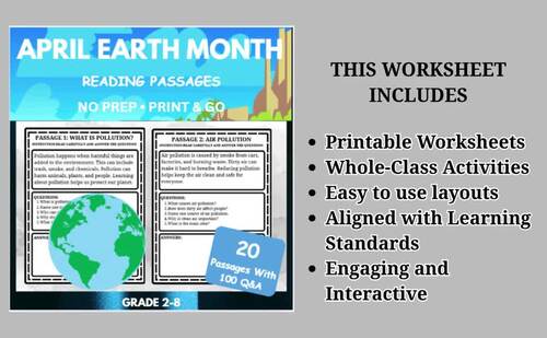 April Earth Month Literacy Activities | Reading Passages | Grades 2–8