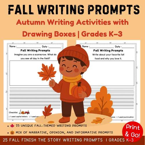Fall Finish the Story Writing Prompts | Narrative & Creative Writing ...