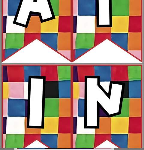 Celebrate ELMER IN MAY Posters and Bunting BULLETIN BOARD DISPLAY