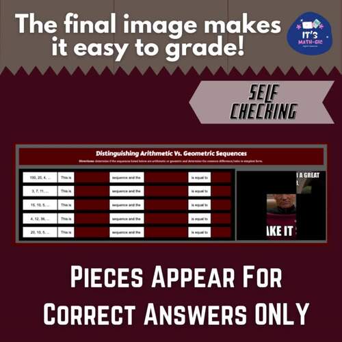 Identifying Arithmetic and Geometric Series - MEME REVEAL by It's Math-gic