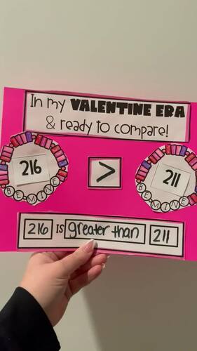 Valentines Day Comparing Numbers Math Craft by The Teaching Diva Corner
