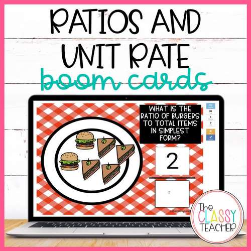 Ratios and Unit Rate Boom Cards by The Classy Teacher | TpT