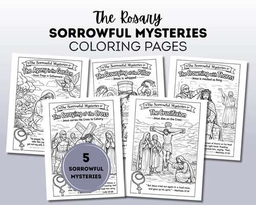 Sorrowful Mysteries of the Rosary Coloring Pages | Catholic Religion ...