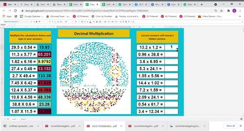 Decimal Multiplication Pixel Art Mystery Reveal by Juliane Hodkinson