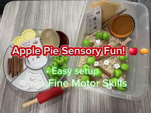 Apple Pie Sensory Play | Playdough Recipe Cards for Fine Motor ...