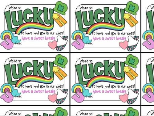 Lucky Charms End of Year Gift Tag- I'm (We're) Lucky to have had you in ...