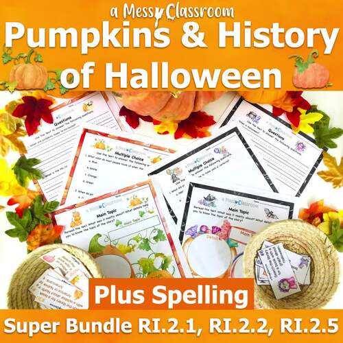 History of Halloween & Pumpkins Reading Bundle RI2.1, RI.2.2, RI.2.5 ...