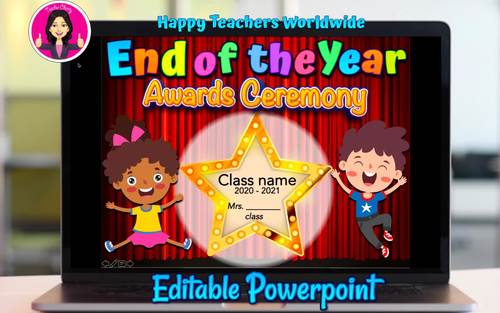 End of the Year Awards Ceremony Powerpoint Slideshow Editable | TPT