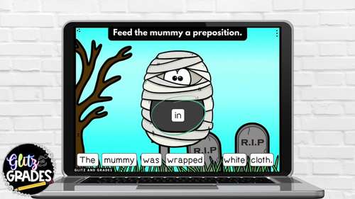 Halloween Grammar Activity Prepositions Digital BOOM Cards Feed the ...