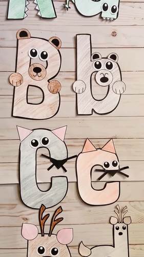 Zoo Animal Phonics Alphabet Craft & Uppercase & Lowercase Handwriting ...