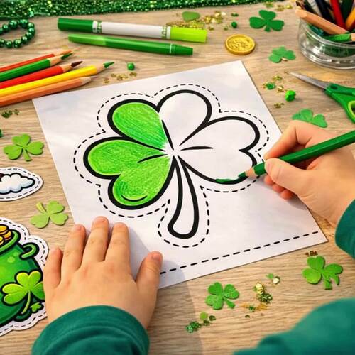 Shamrock/Clover Coloring Templates for St. Patrick’s Day Crafts ...
