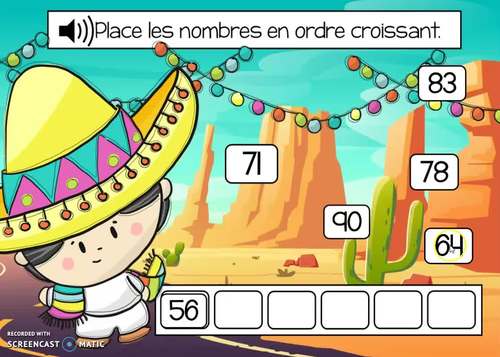 Ordre croissant décroissant 0-99 BOOMS CARDS French distance learning