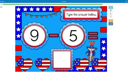 Patriotic Math Subtraction To 20 Flag Day 4th July Boom Cards | TPT