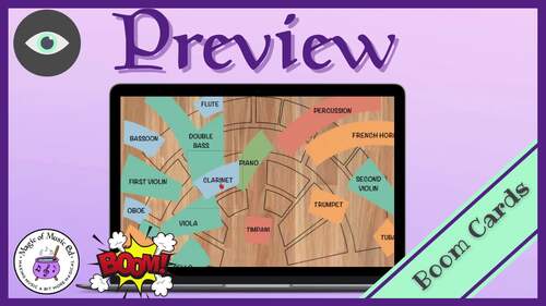 Instruments of the Orchestra - Seating | Puzzle Game | Boom Cards
