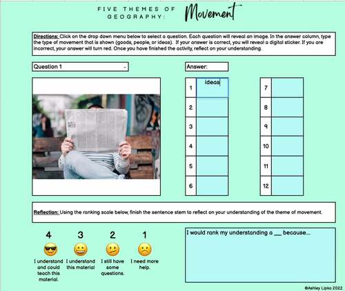 Five Themes of Geography: Movement Review (DIGITAL and PRINT versions!)