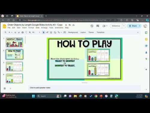 Order Objects by Length Google Slides Activity | Measurement Activities ...