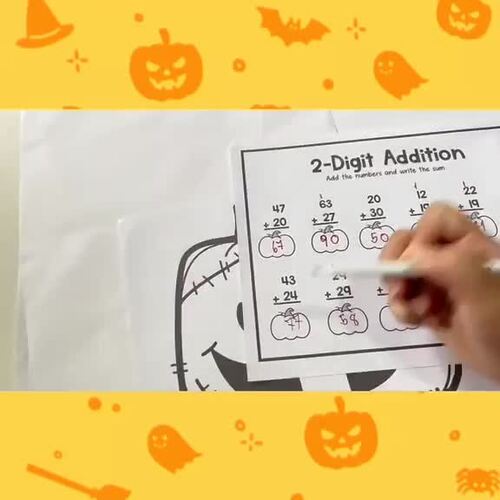 2-Digit Addition With And Without Regrouping Halloween | Halloween Math ...