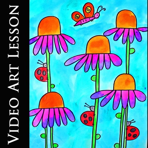 LADYBUG GARDEN Art Project | MOTHER'S DAY Directed Drawing & Painting ...