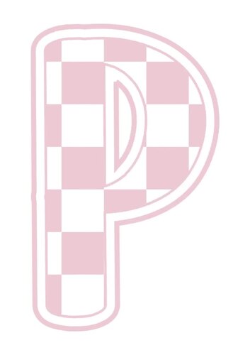 Pink Checkered Alphabet Letters A-Z | for Bulletin Boards & Classroom Decor