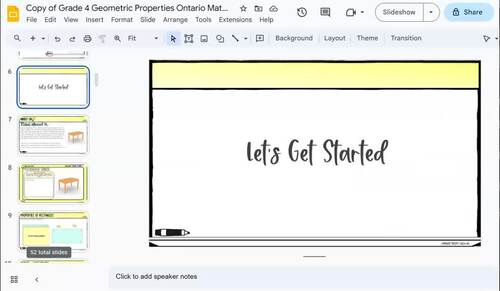 Grade 4 Geometric Properties Ontario Math Digital Slides and Worksheets