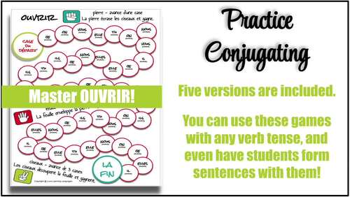 French Verbs Like Ouvrir Conjugation Games - Rock, Paper, Scissors