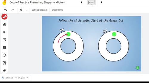 Practice Pre-Writing Shapes and Lines - JAMBOARD ACTIVITY by OT for Schools