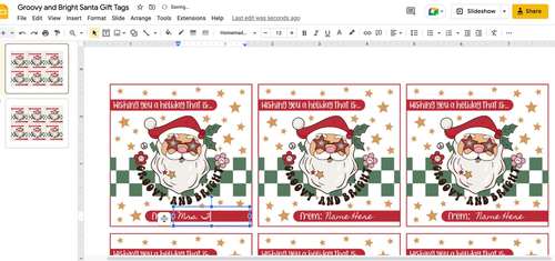 Retro Christmas Gift Tag | Student Holiday Favor Tag by Kimberly Thornhill