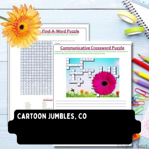 Mother's Day Synonym and Antonym Puzzle Activities by Ivybee Speech