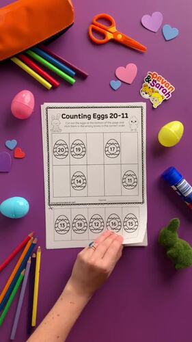 Counting Eggs | Easter Maths | Cut & Paste Number Ordering by 1s 2s 3s ...