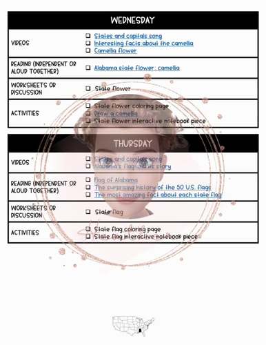 Alabama State Unit Study (Capital, Bird, Flower, Flag, Animal) | TpT