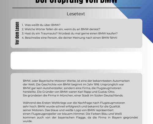 Reading German Lesetext Deutsch Leseverstehen Präsens DaF DaZ by LB ...