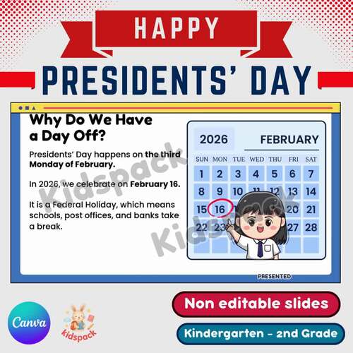 Presidents Day Slides and Activities George Washington & Abe Lincoln K ...