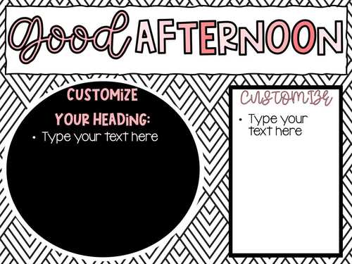 EDITABLE PowerPoint with 'Good Morning' and 'Good Afternoon' Slides
