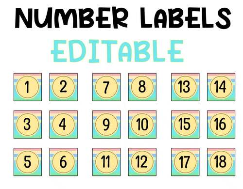 Printable Colorful Number Labels, Classroom Calendar Number Labels ...