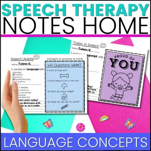 Speech Therapy Notes Home - Language Concepts - Speech and Language ...