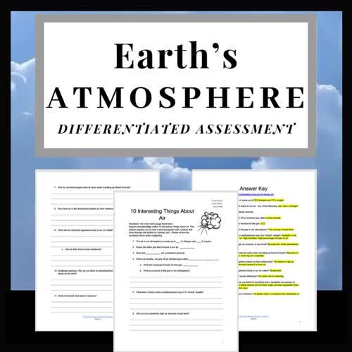 Earth's Air and Atmosphere: Assessment, Warm Up or Exit Ticket | TPT