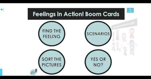 Feelings in Action! BOOM CARDS by Allie Szczecinski with Miss Behavior