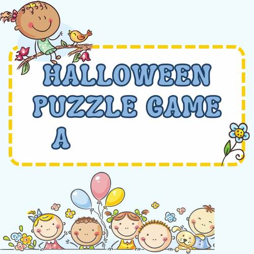 Fun Halloween Puzzle Game Activity,Maze,Word Search,Crossword Puzzle