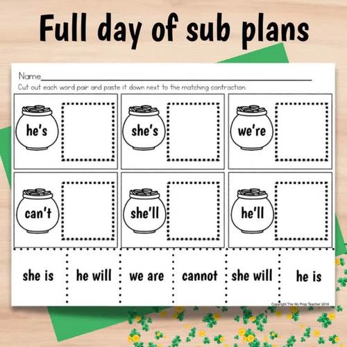 St. Patrick's Day Sub Plans | 2nd Grade by The No Prep Teacher | TPT