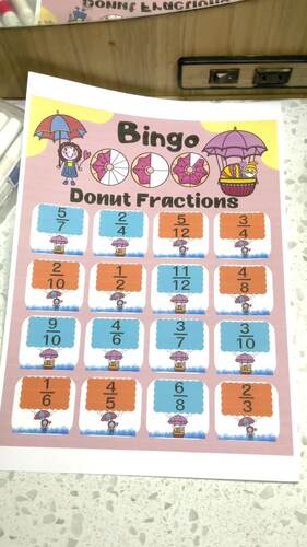 Donut Fractions BINGO Activity. by Sparkle & Learn Studio | TPT