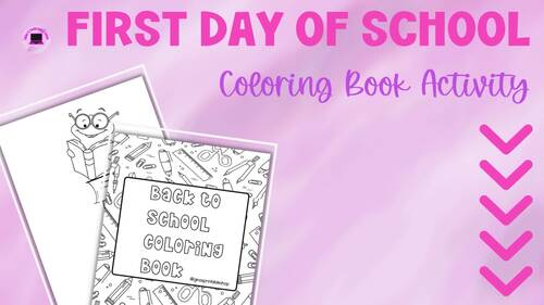 Back to School Coloring Book Activity by GinasPrintableShop | TPT