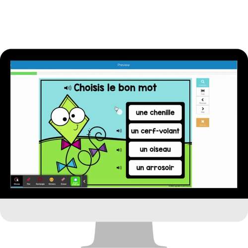 French Spring Vocabulary Boom Cards™️ | Le vocabulaire du printemps | AUDIO