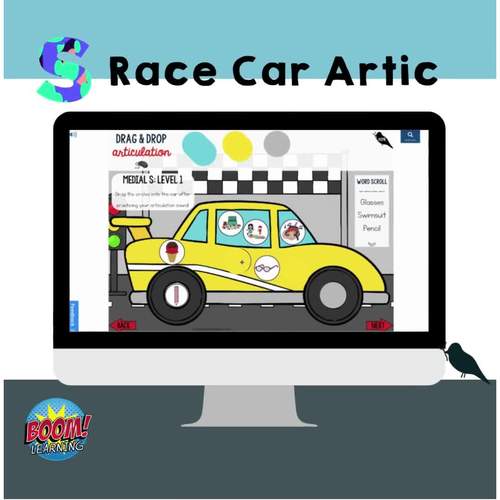 S Race Car Boom Cards™ & Printable Dot Art or Smash Mat Articulation ...