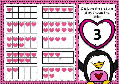 Valentines Day Counting to 10 with Ten Frames Math Boom Cards | TPT