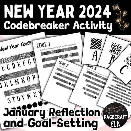 New Year 2024 Goal-Setting & Reflection Cryptogram | Growth Mindset ...