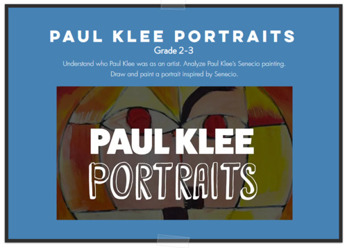 Paul Klee Portraits Elementary Art Lessons by Kaitlyn Whitenight