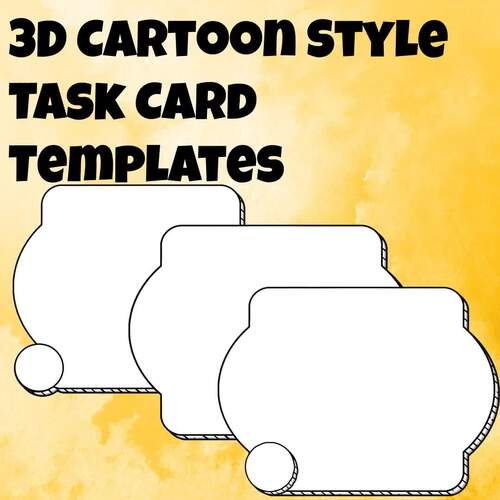 3D Task Card Templates with Editable PPTX by picrustable | TPT