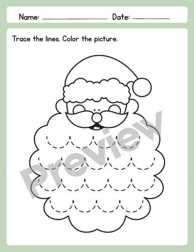 Christmas Tracing Worksheets for Pre-K and Kindergarten by LunaClass